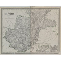 Map of the Irkutsk province from the atlas of the Russian Empire by Ilyn